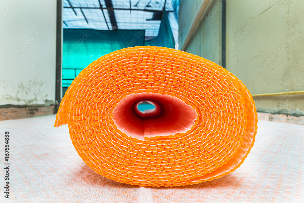 Orange roll of membrane waterproofing, separation and steam escape ...