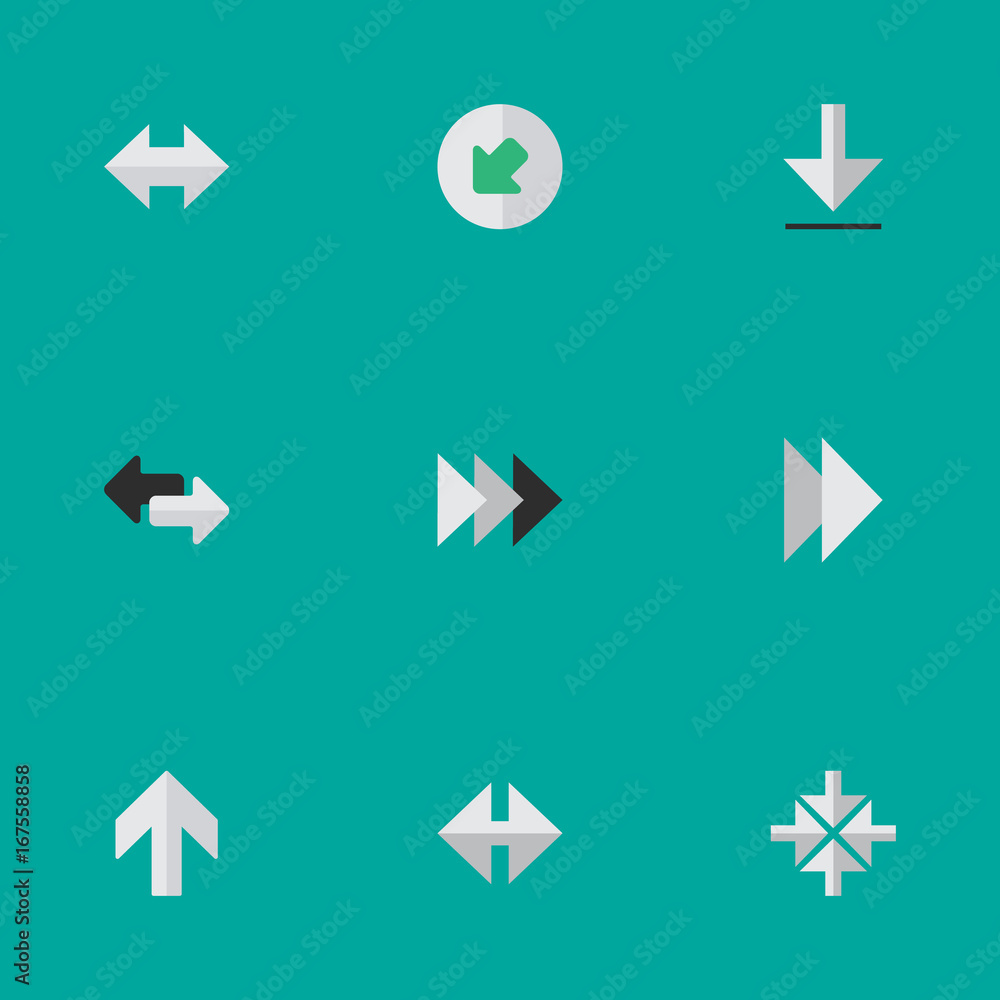 Vector Illustration Set Of Simple Pointer Icons. Elements Onward ...