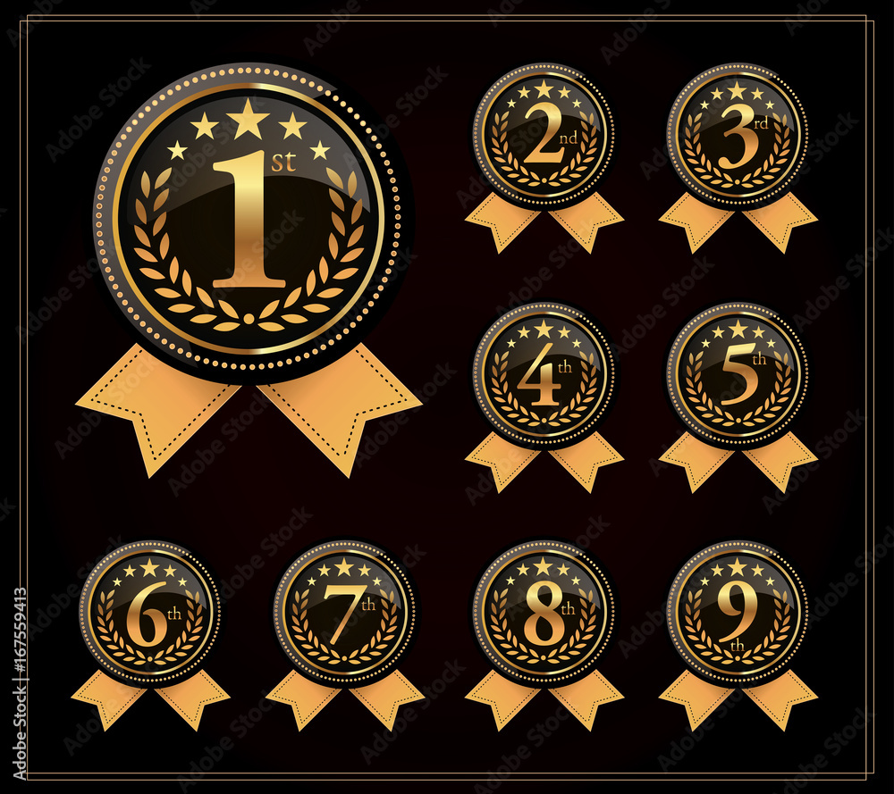 Set of gold numbers.Vector golden numbers Stock Vector | Adobe Stock
