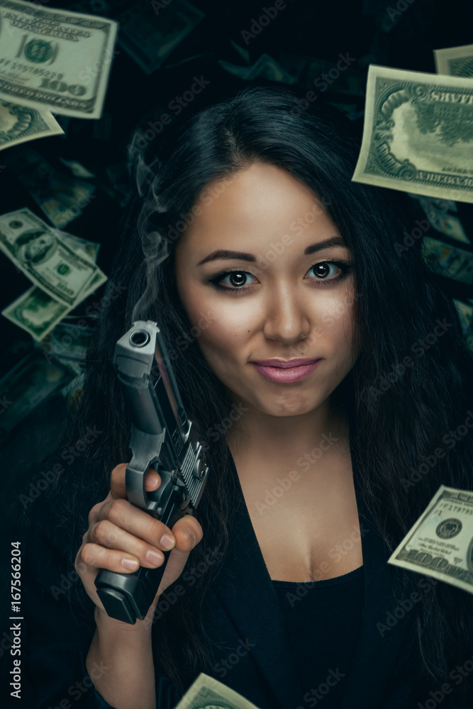 Sexy robber woman Stock Photo | Adobe Stock