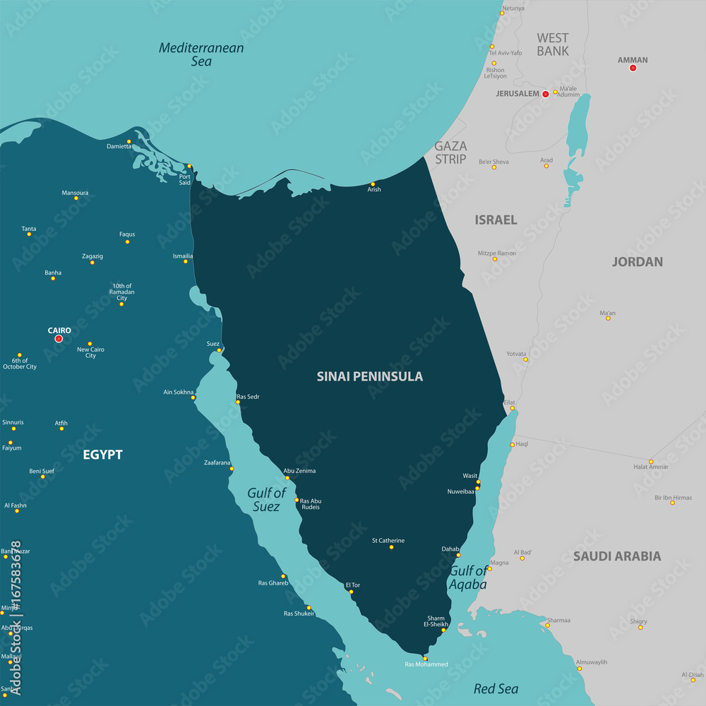 Poster Map of Sinai Peninsula – Wall Art | UkPosters