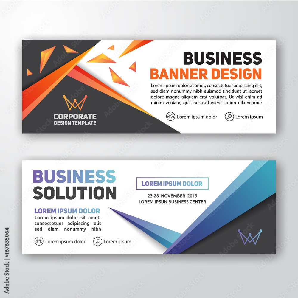 Modern corporate banner background design for letterhead, document ...