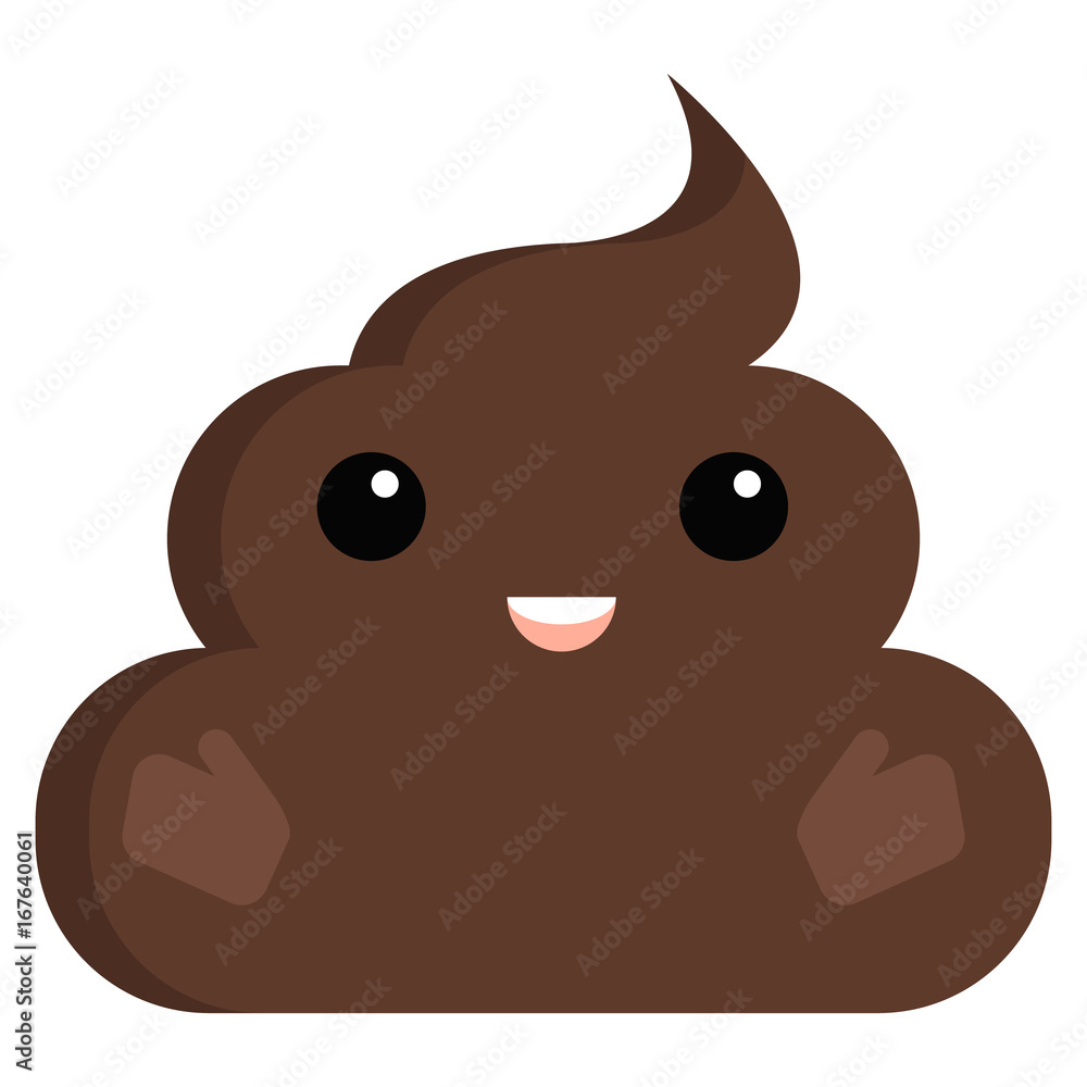Hugging face stinky poop shit emoji flat icon Stock Vector | Adobe Stock