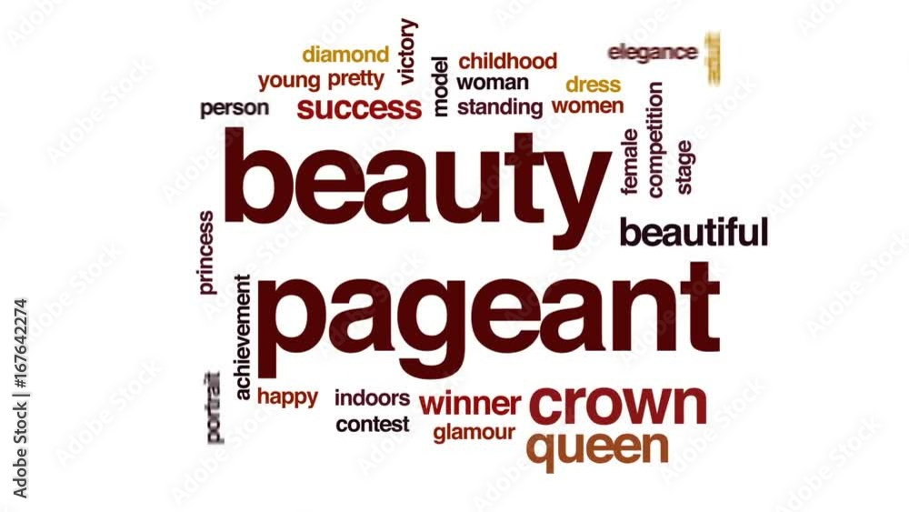 Beauty pageant animated word cloud, text design animation. Stock Video ...