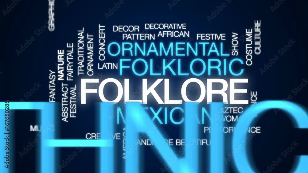 Folklore animated word cloud, text design animation. Stock Video ...