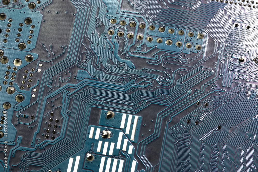 Poster Blue PCB - Backside of a ATX Motherboard – Wall Art | UkPosters