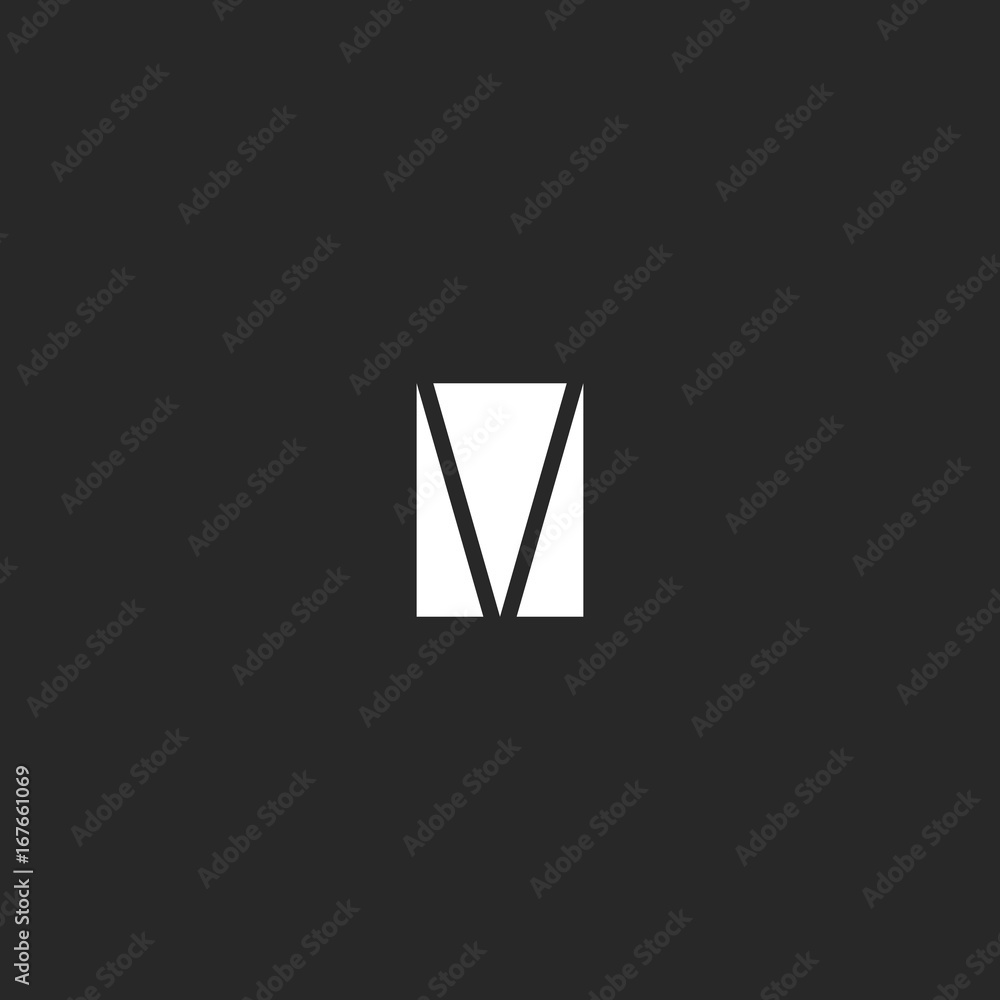 Letter M logo in a triangle shape. Simple abstract geometric form ...