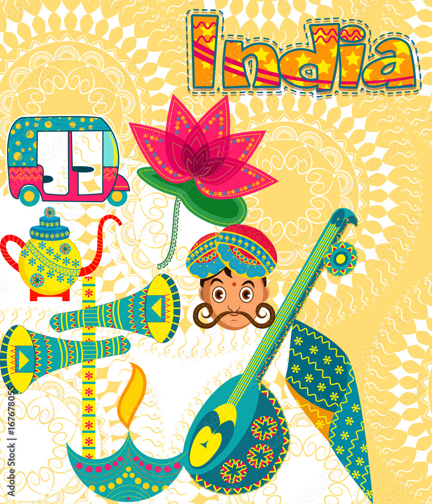 Incredible India background depicting Indian colorful culture and ...