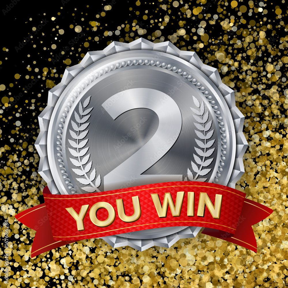 Silver Medal Vector. 2nd Place Achievement. Winner, Champion, Number ...