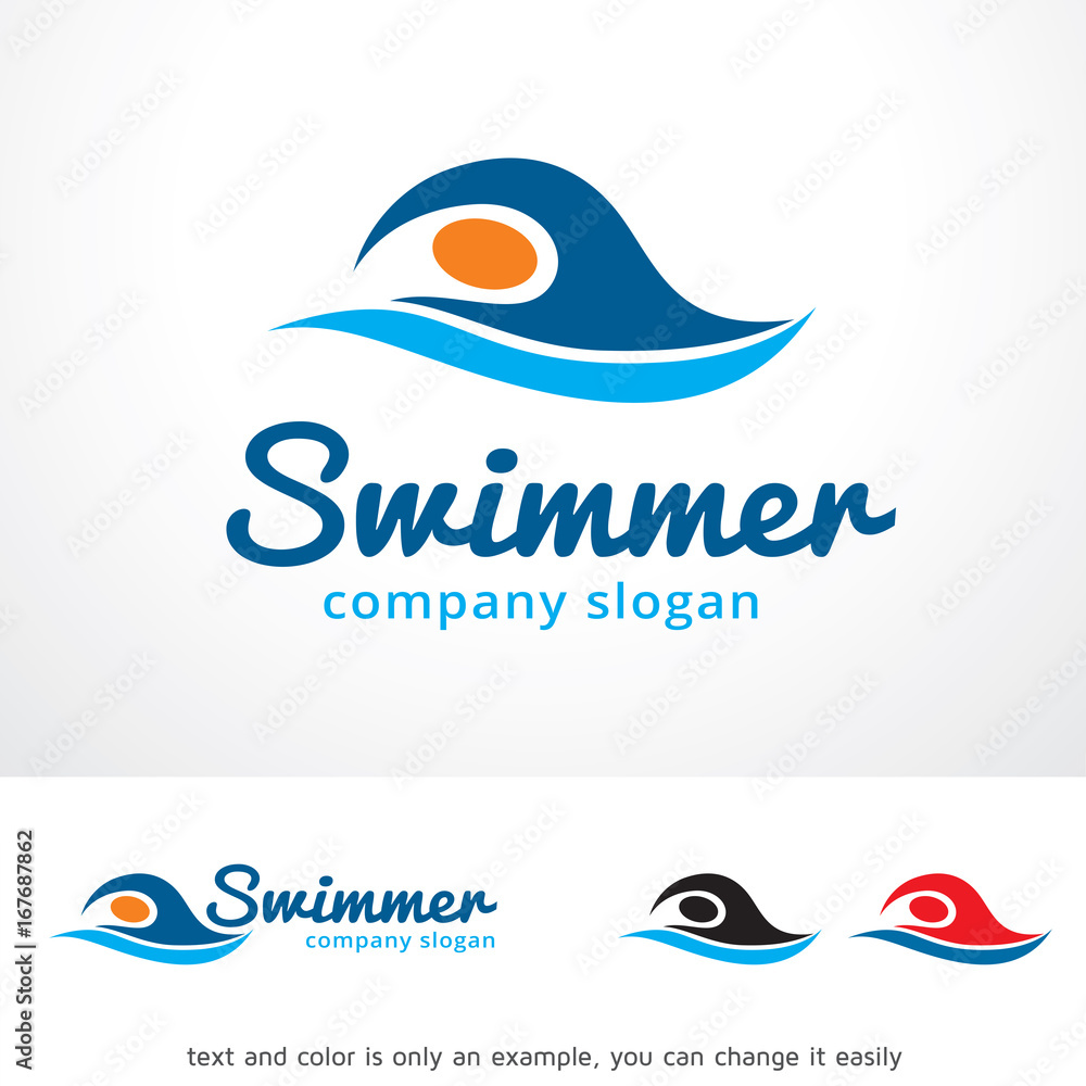 Swimmer Logo Template Design Vector, Emblem, Design Concept, Creative ...