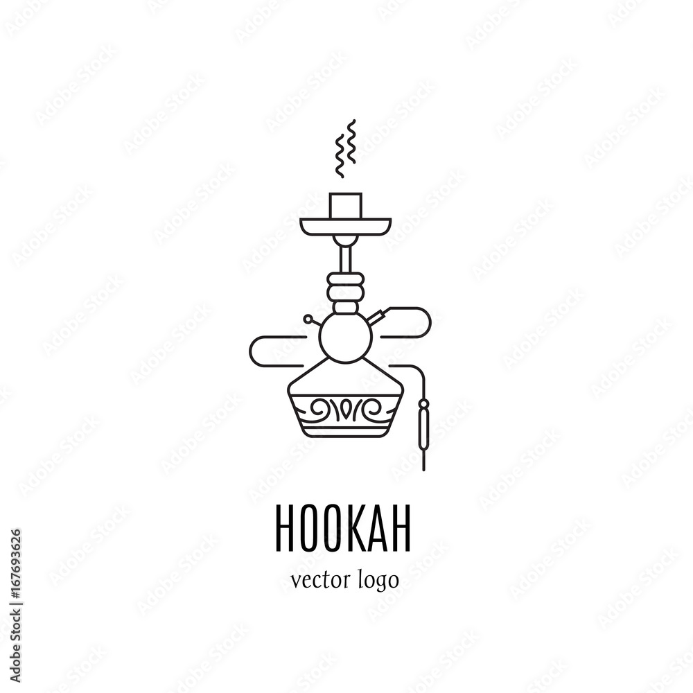 Hookah logo design Stock Vector | Adobe Stock