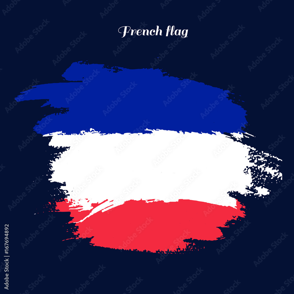 Inscription French, background colors of the French flag. Calligraphy ...