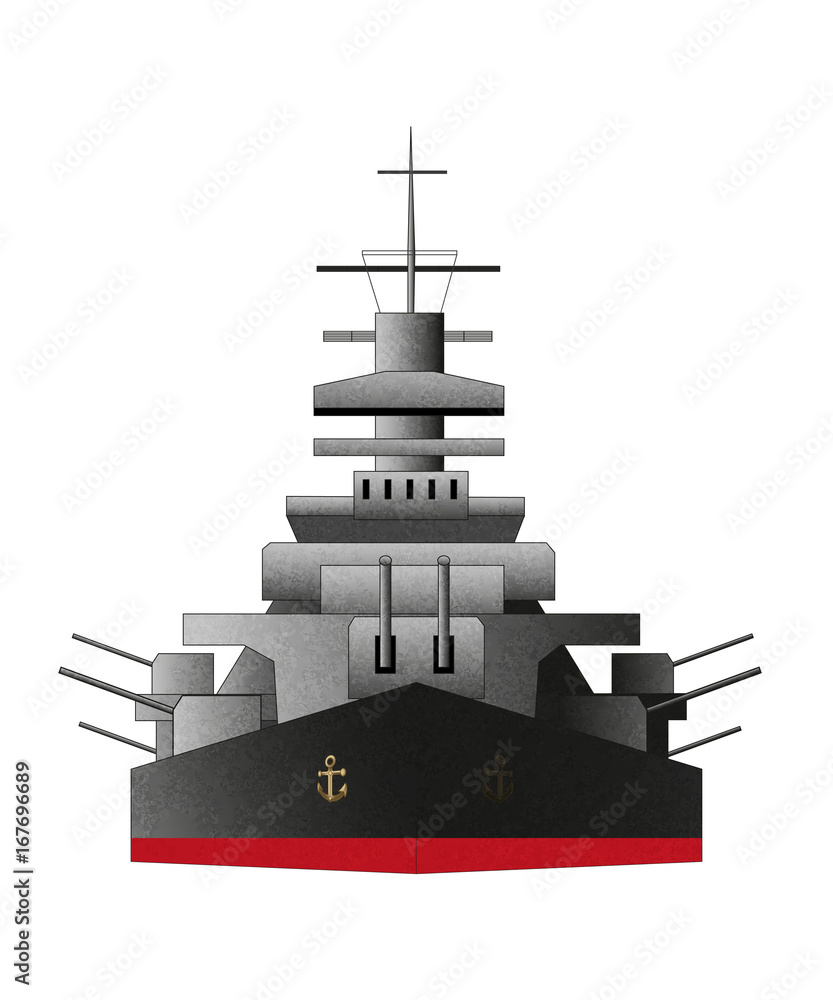Battleship icon, front, vector Stock Vector | Adobe Stock