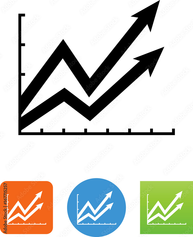 Trend Chart With Arrows Icon - Illustration Stock Vector | Adobe Stock