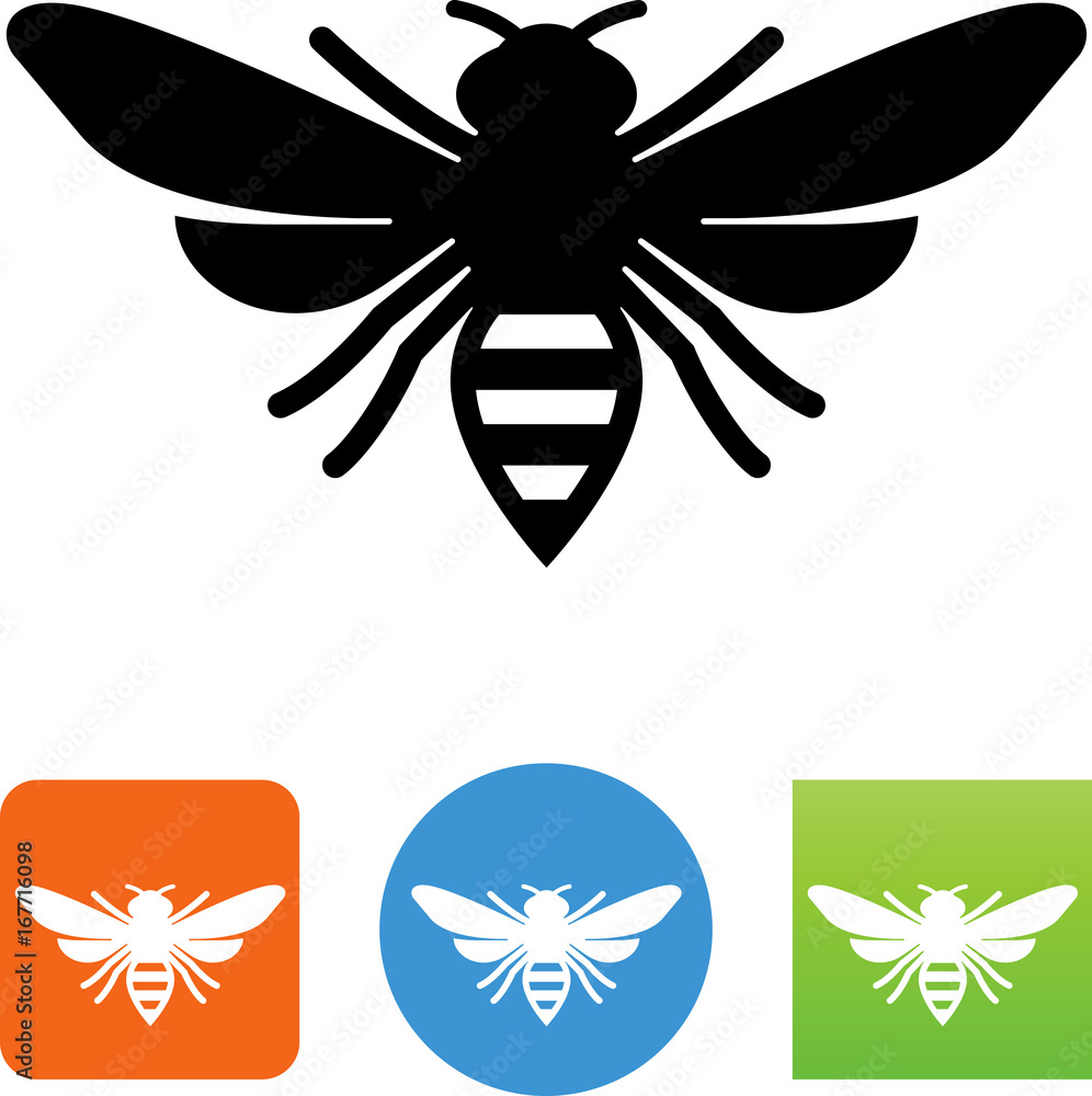 Vector Bumblebee Icon - Illustration Stock Vector | Adobe Stock