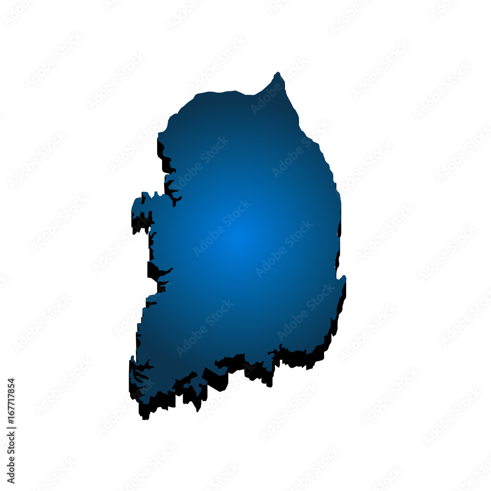 3D Map South Korea. Vector Illustration Stock Vector | Adobe Stock