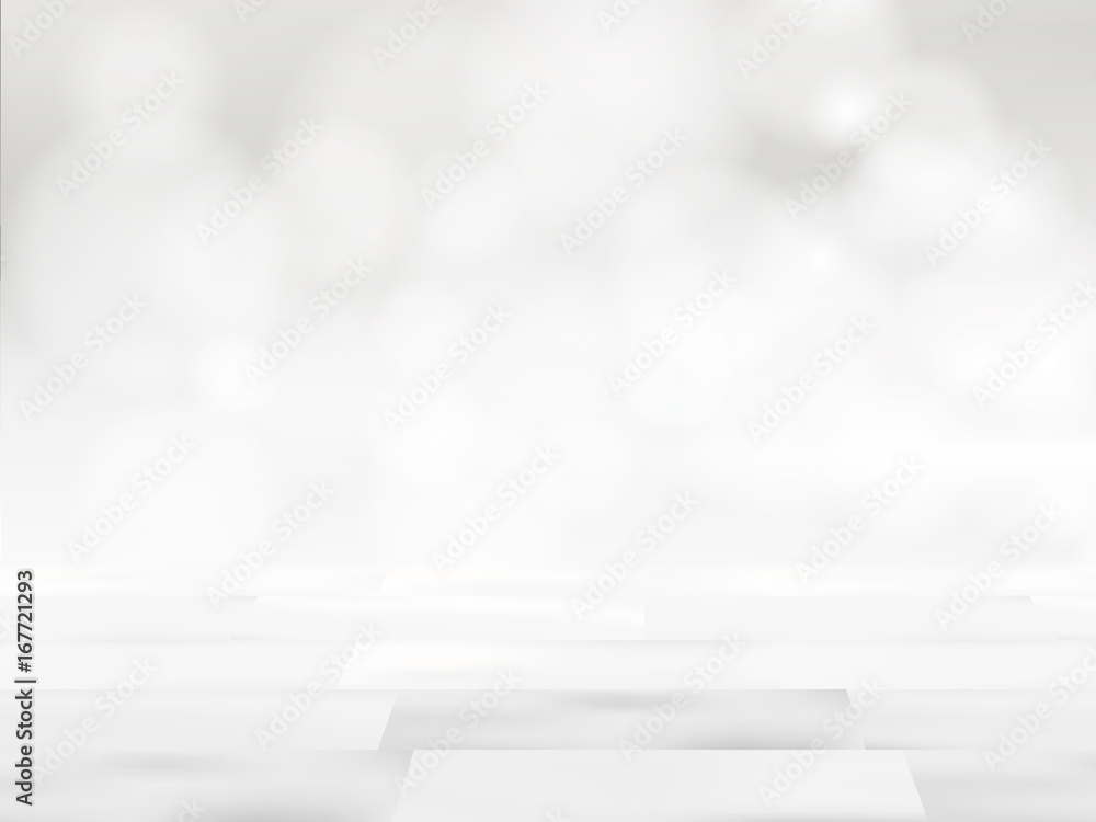 White wood table top on white blurred abstract background from building ...