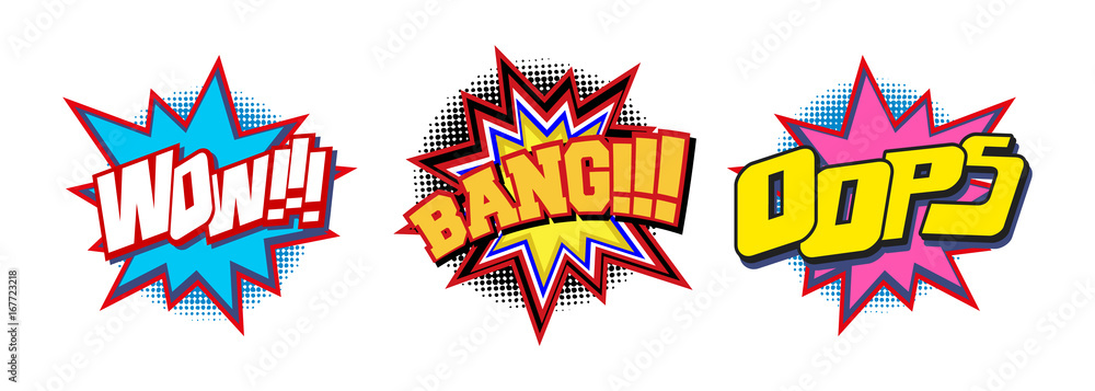 Set of comic text sound effect Stock Vector | Adobe Stock