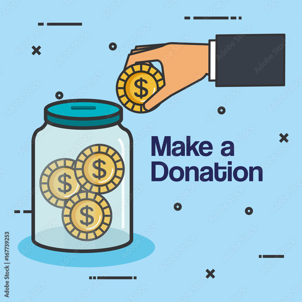 make a donation sign charity container money vector illustration Stock ...