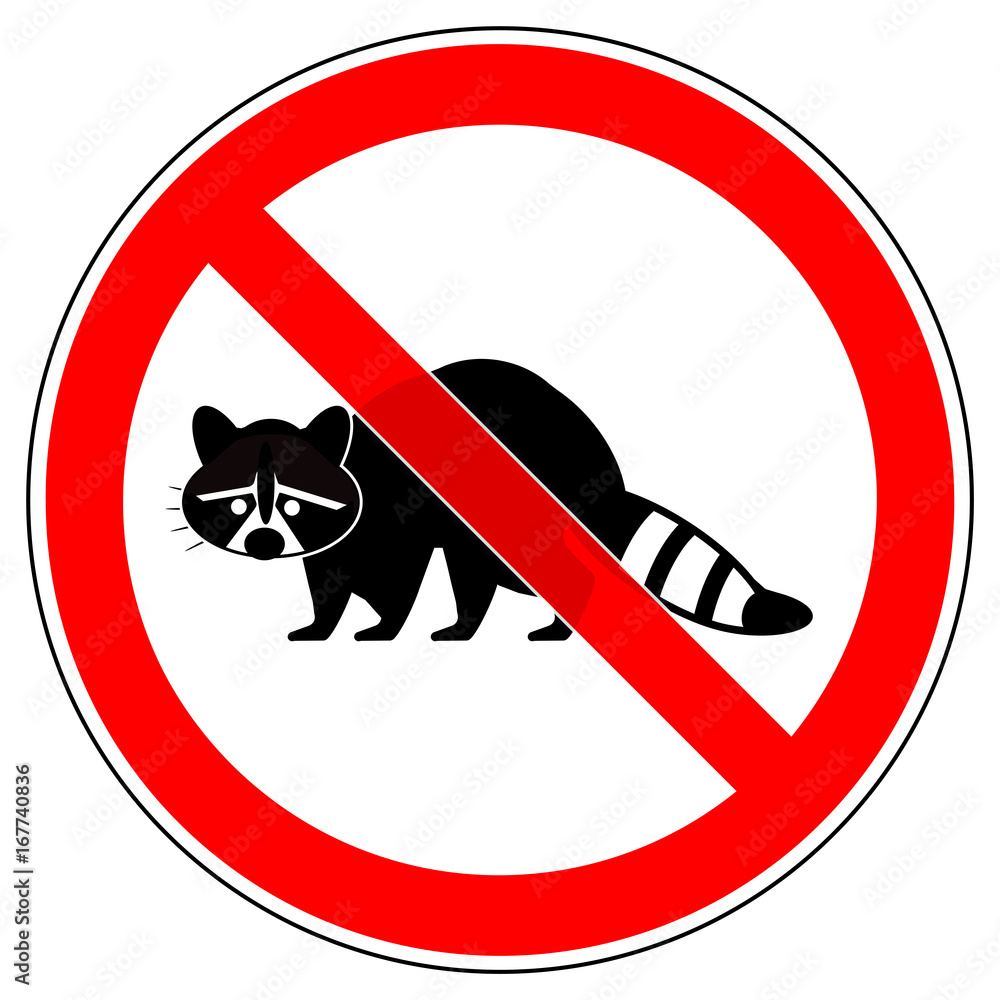 srr261 SignRoundRed - german - Verbotszeichen: Waschbär verboten ...