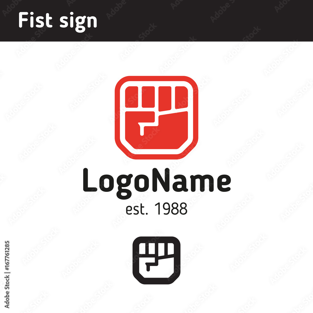 Template logo in the form of a red fist Stock Vector | Adobe Stock