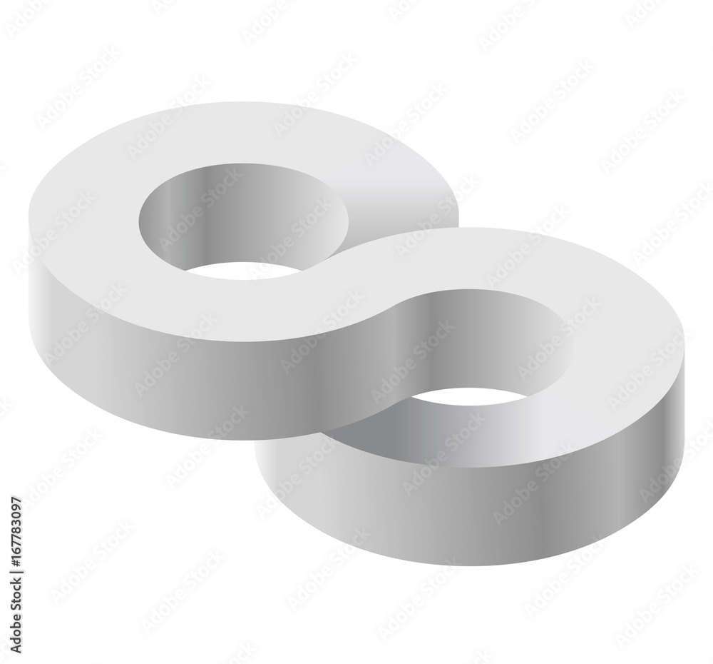 Arched shapes in isometric perspective, isolated on white background ...