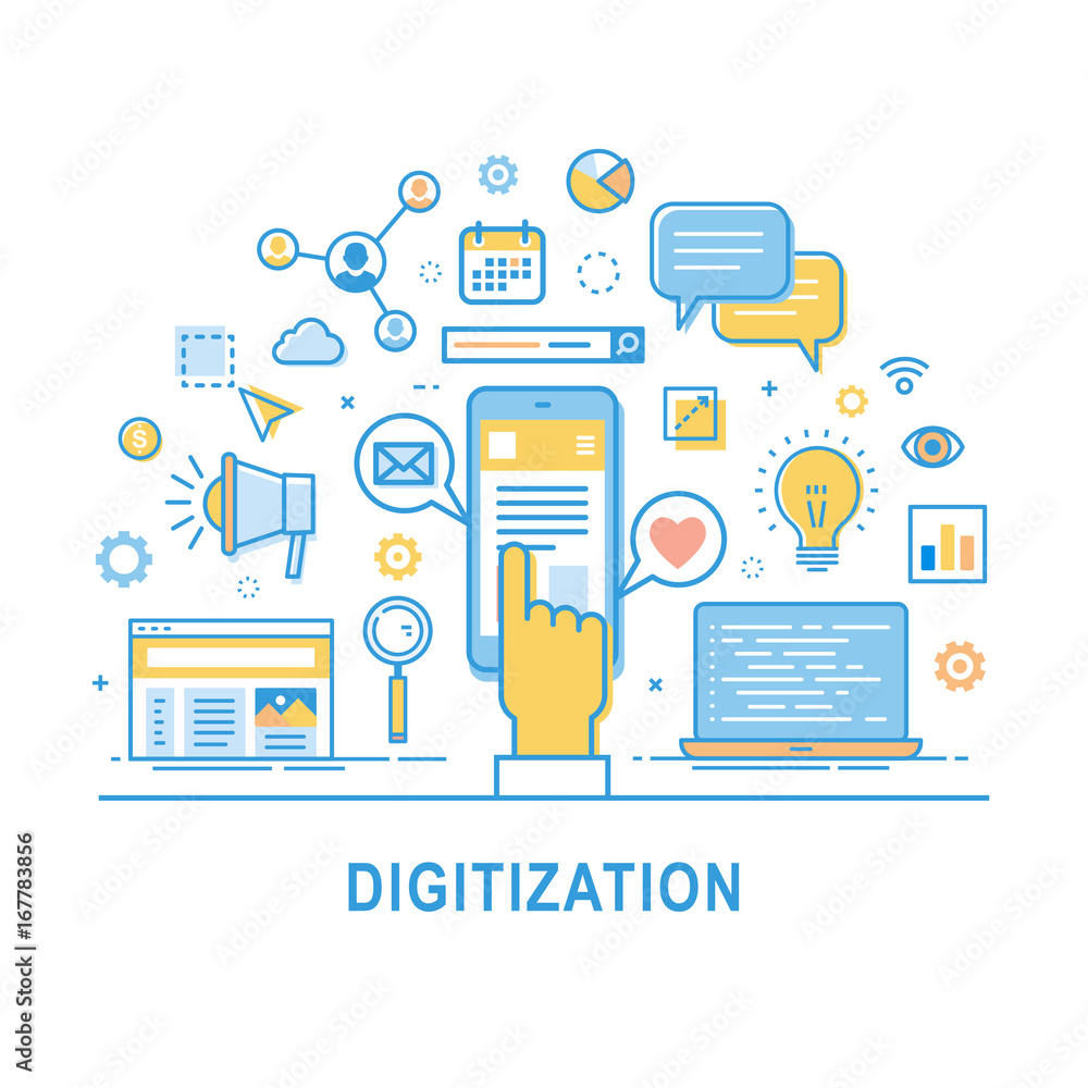 Digitization. Vector concept illustration. Stock Vector | Adobe Stock