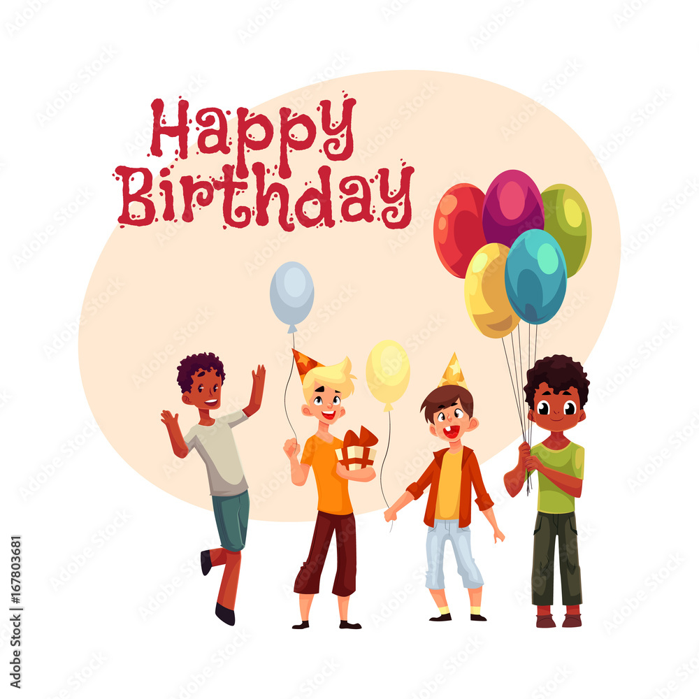 Happy birthday vector greeting card, poster, banner design with Black ...