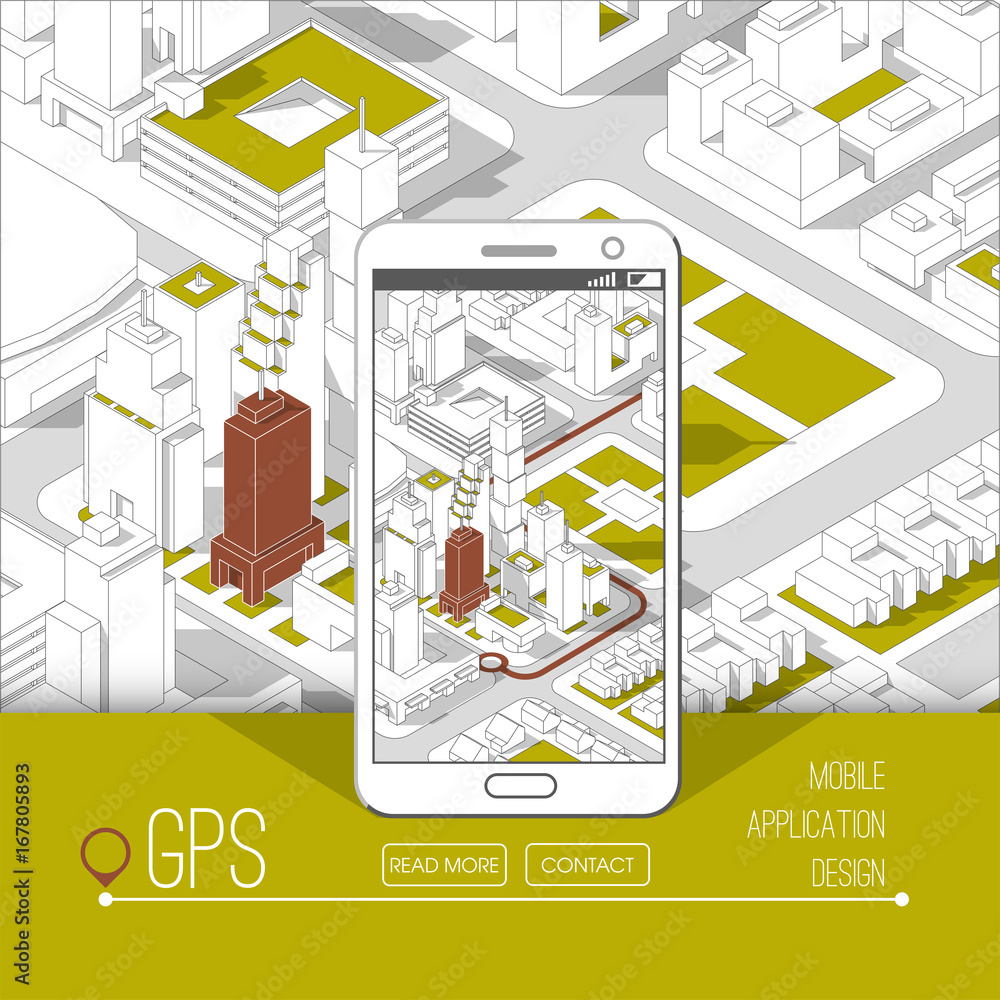 Mobile gps and tracking concept. Location track app on touchscreen ...