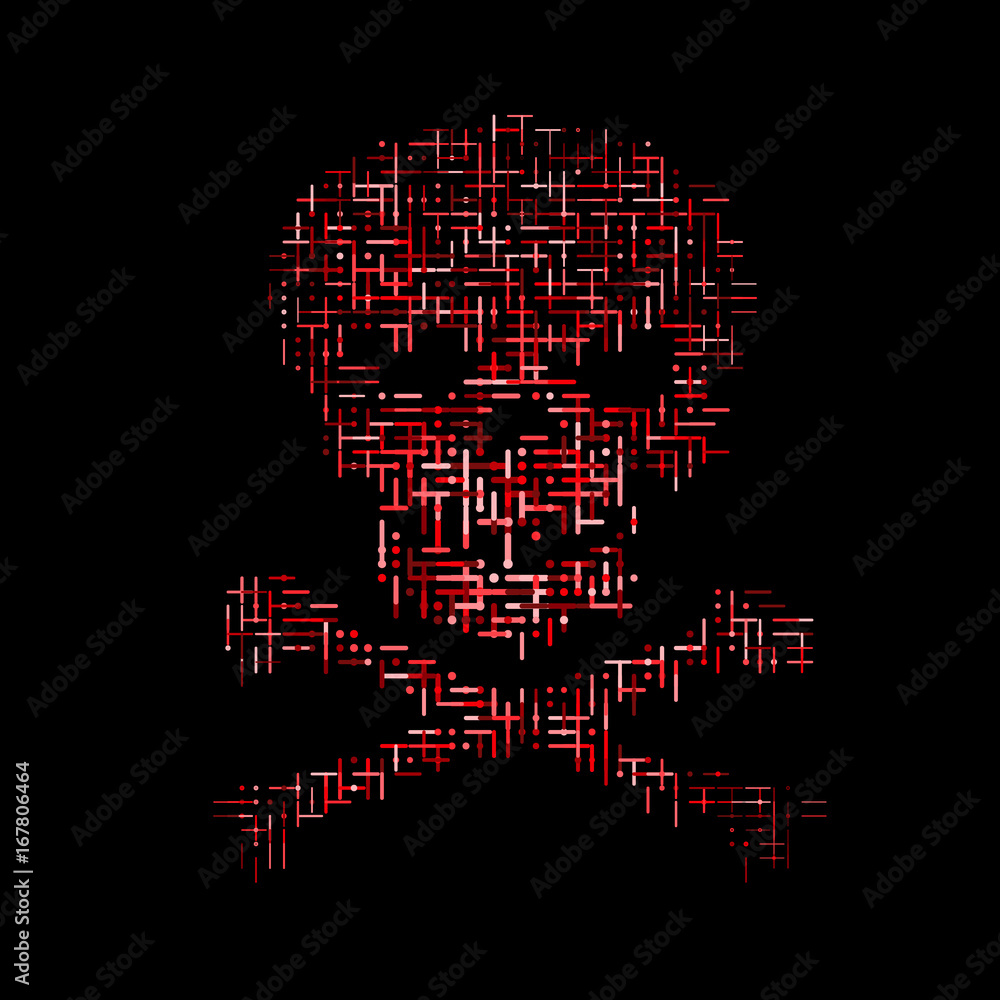 Generative human skull shape background. Vector illustration. Concept ...