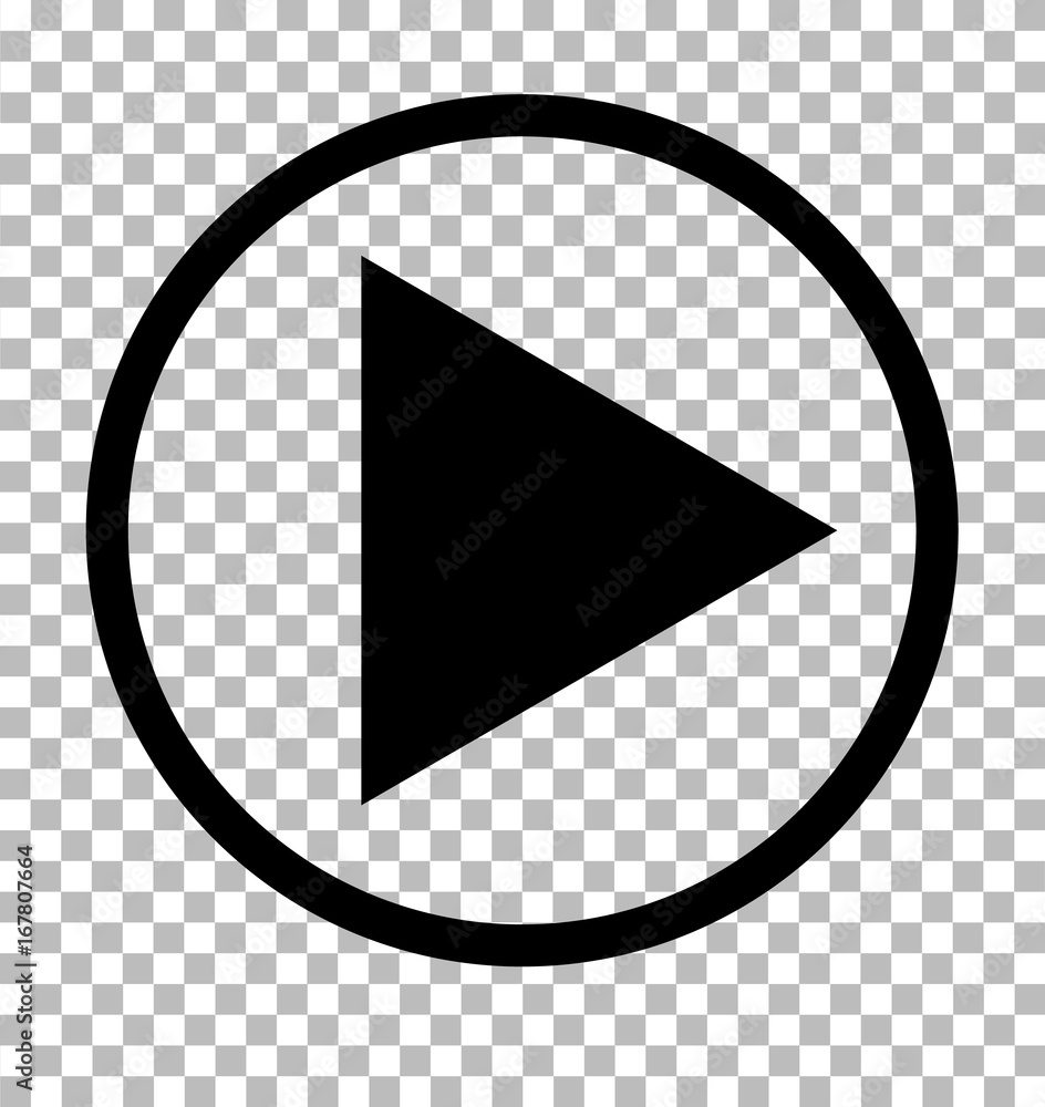 Play sign. Dark gray icon on transparent background. Play icon. Stock ...