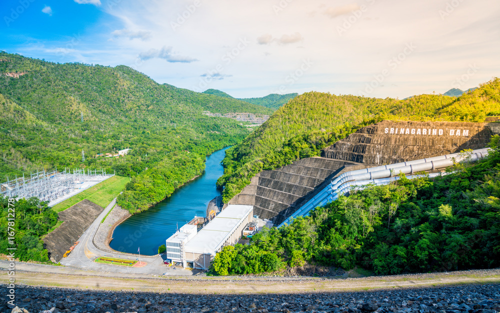 The power station at the Srinagarind Dam the biggest rockfill dam in ...
