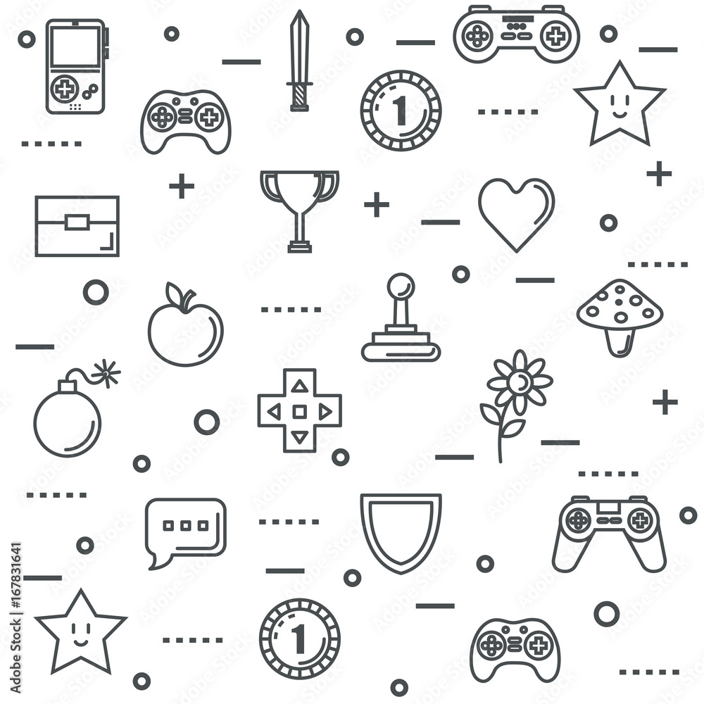set video game entertaining items symbols vector illustration Stock ...
