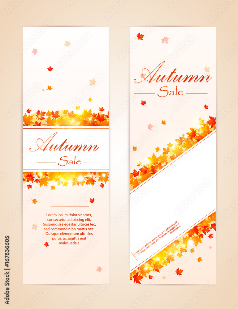 Collection of autumn sale and other typography flyer template with ...