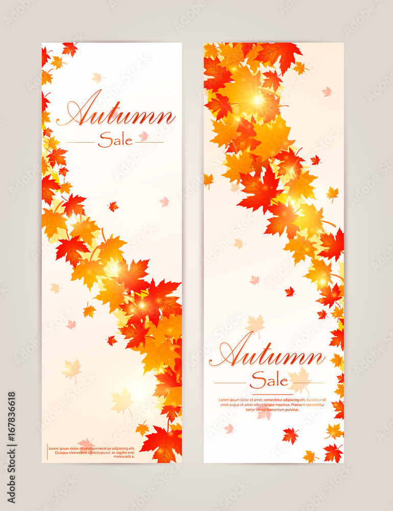 Collection of autumn sale and other typography flyer template with ...