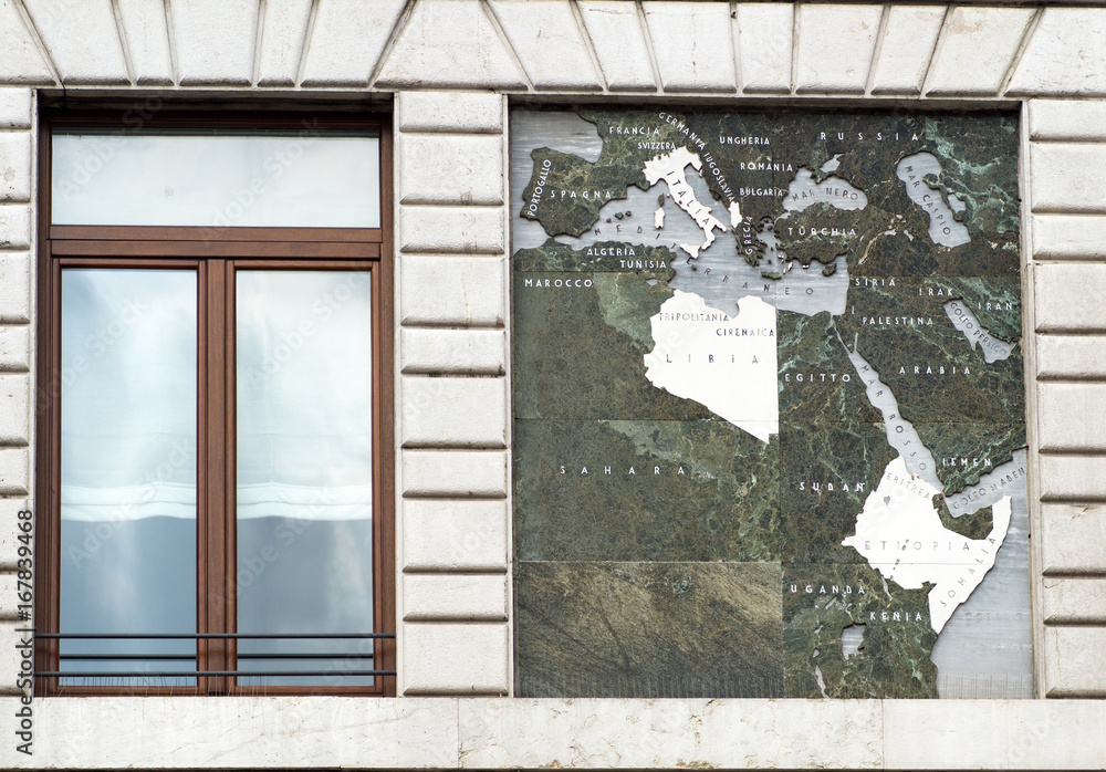 Italian colonial empire map, in the square of herbs, padua Stock Photo ...