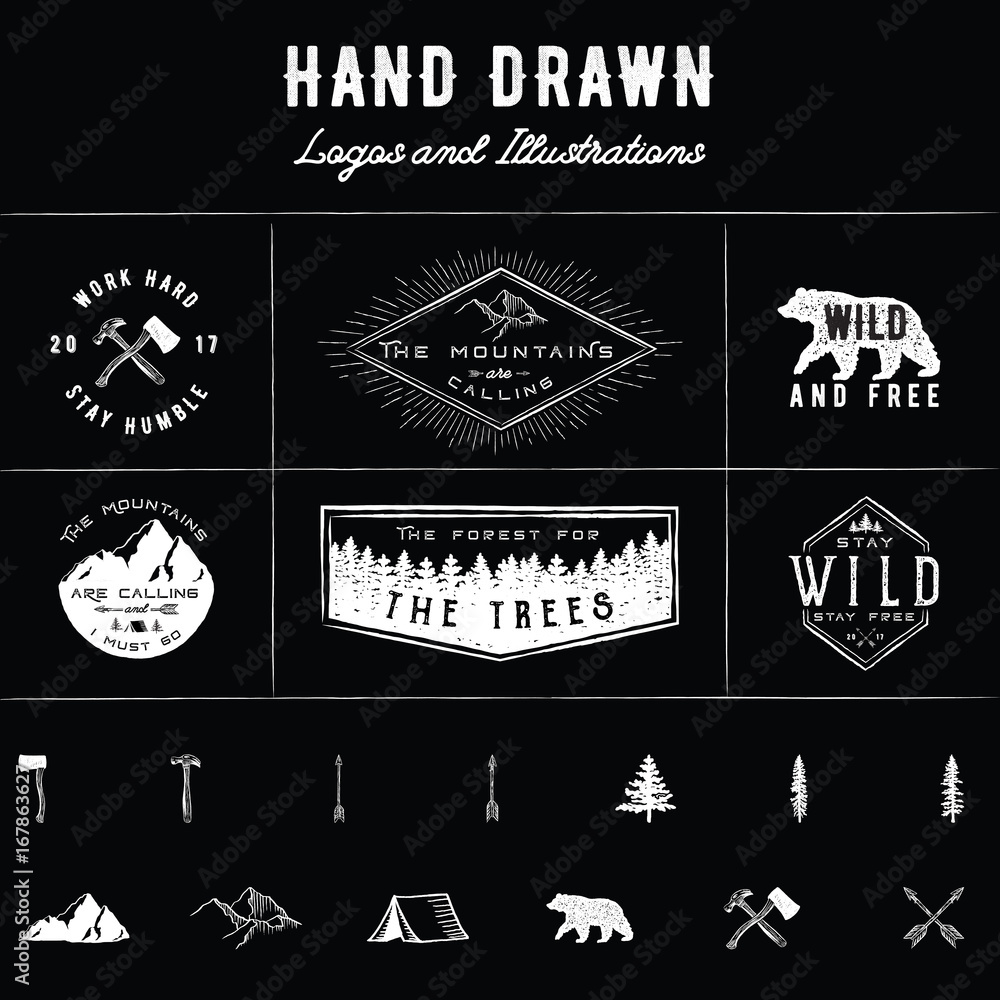 Rustic Logos and Illustrations Stock Vector | Adobe Stock