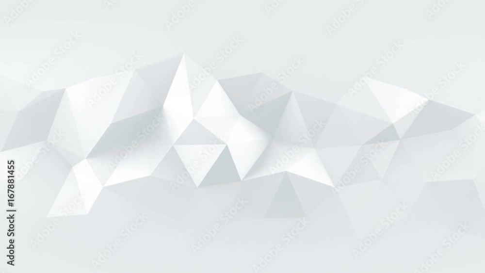 White low poly rumpled triangular surface. Semless loop abstract 3D ...