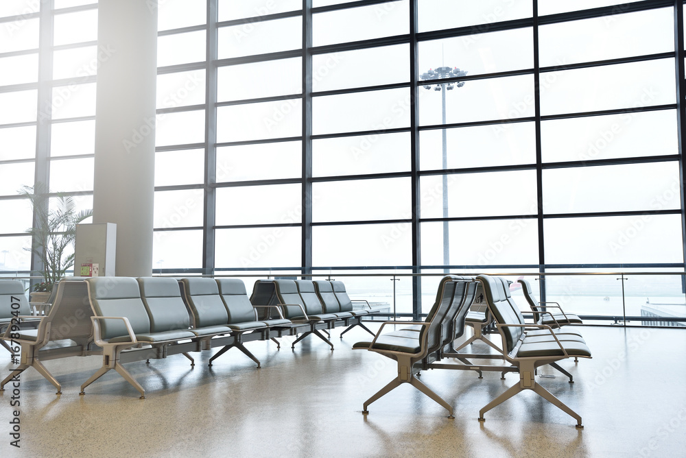 Empty airport terminal waiting area Stock Photo | Adobe Stock