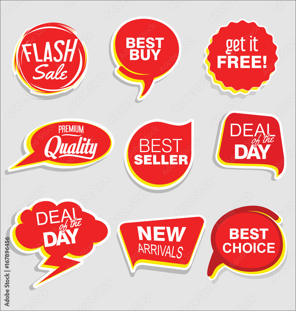 Promo sale stickers and tags collection modern design Stock ...