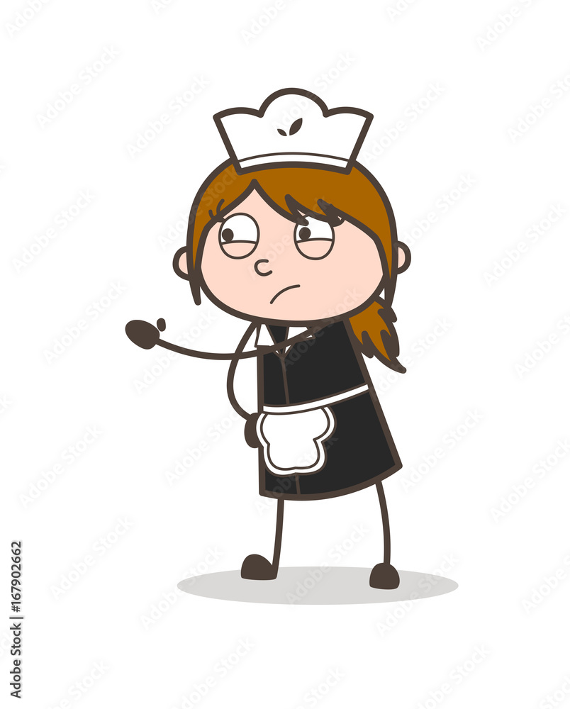 Cartoon Angry Waitress Showing Slap Vector Illustration Stock Vector ...