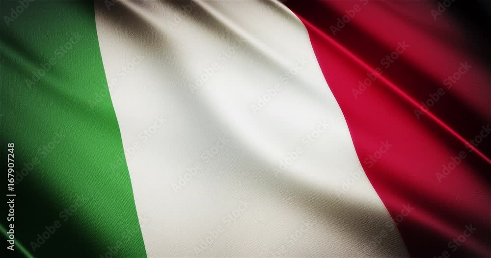 Italy realistic national flag seamless looping waving animation Видео ...