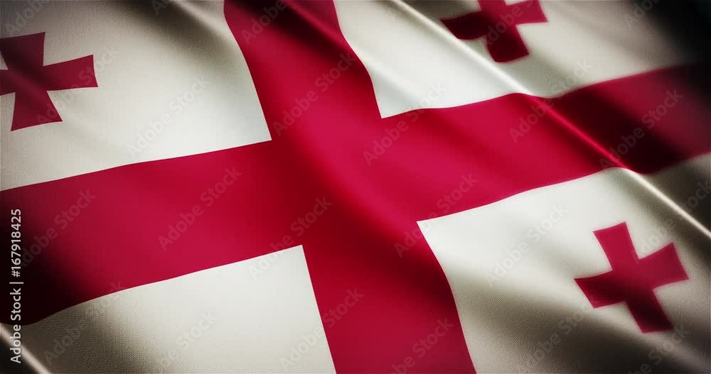 Georgia realistic national flag seamless looping waving animation Stock ...