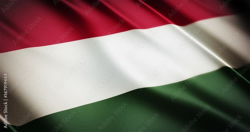 Hungary realistic national flag seamless looping waving animation Stock ...
