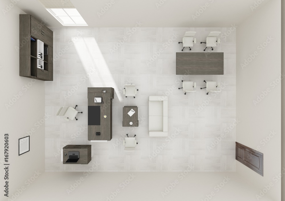 VIP office furniture top view 3D rendering Stock Illustration | Adobe Stock