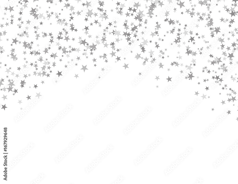 Silver stars falling from the sky. Abstract arc background. Glitter ...