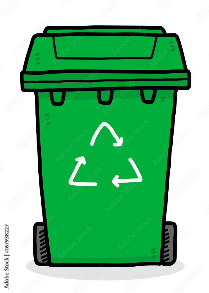 recycle bin / cartoon vector and illustration, hand drawn style ...
