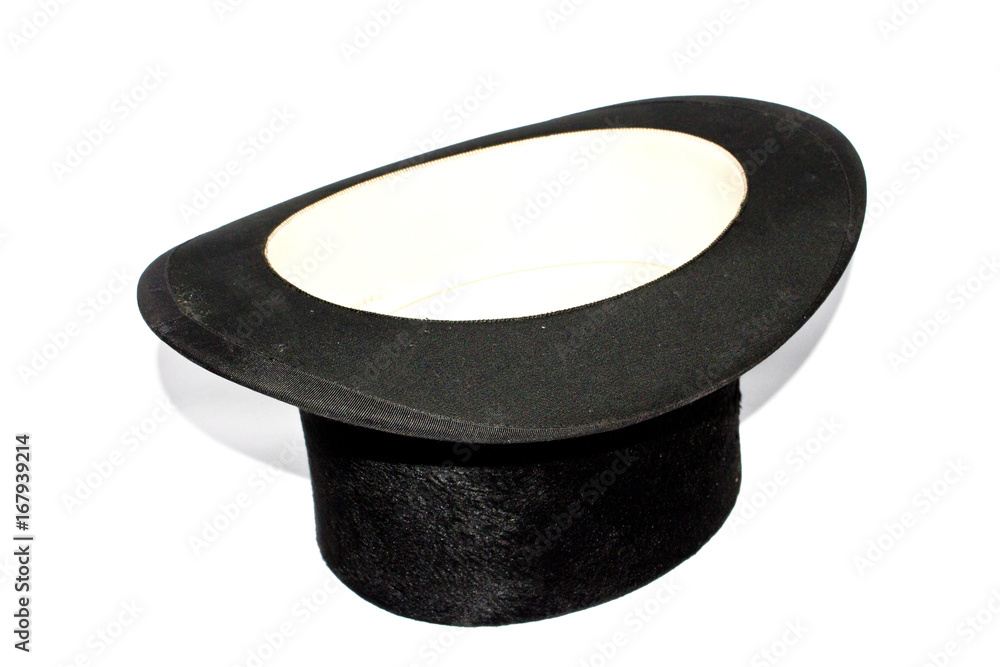 Toppled Over Top Hat on White Background Stock Photo | Adobe Stock