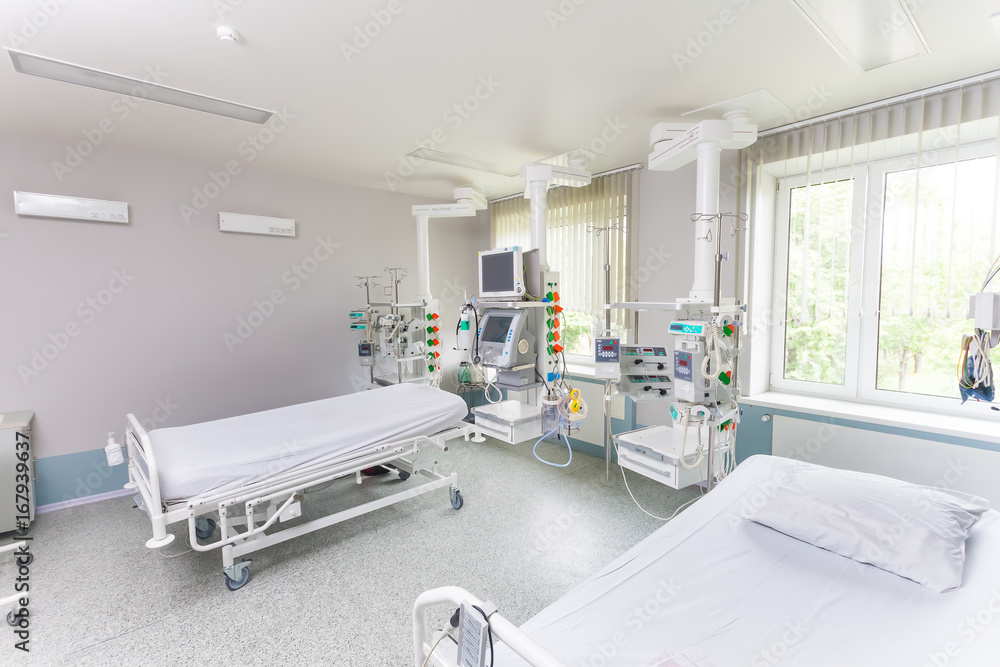 Rehabilitation room with equipment . Resuscitation chamber in municipal ...