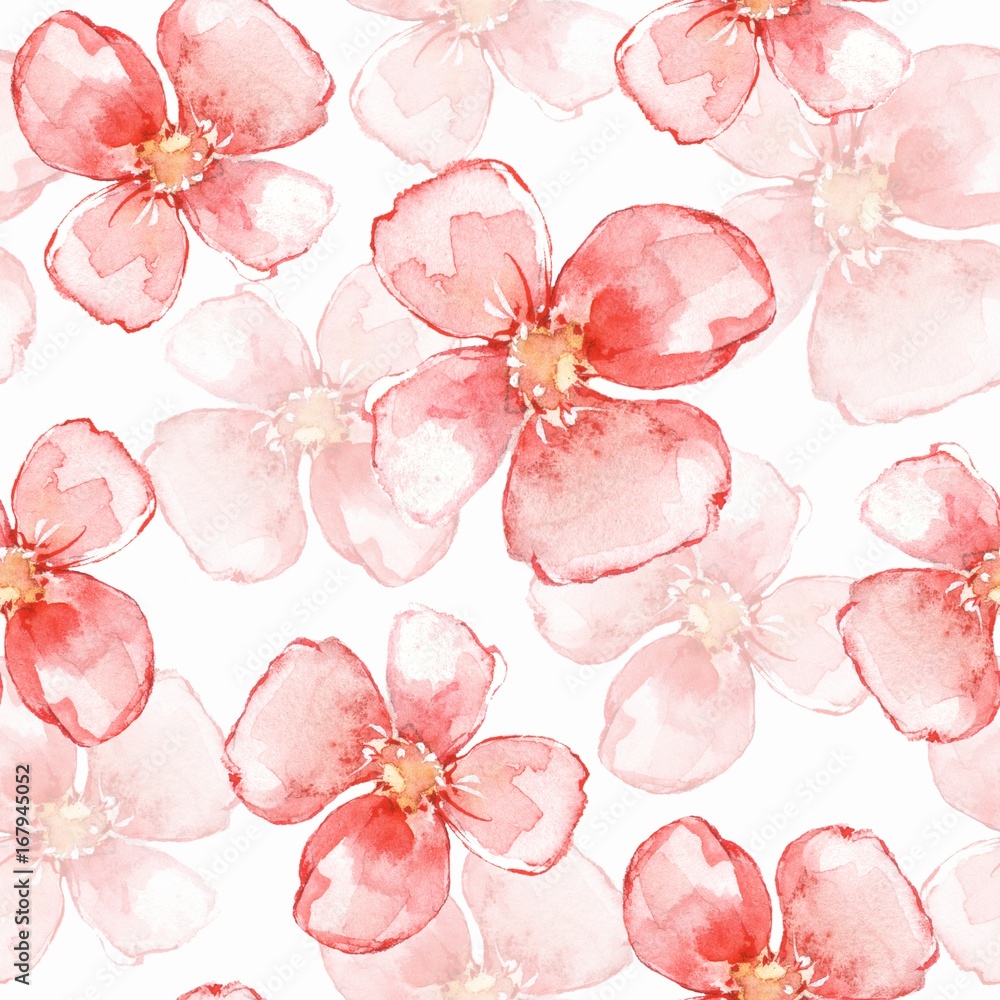 Simple Watercolor Flowers Pattern